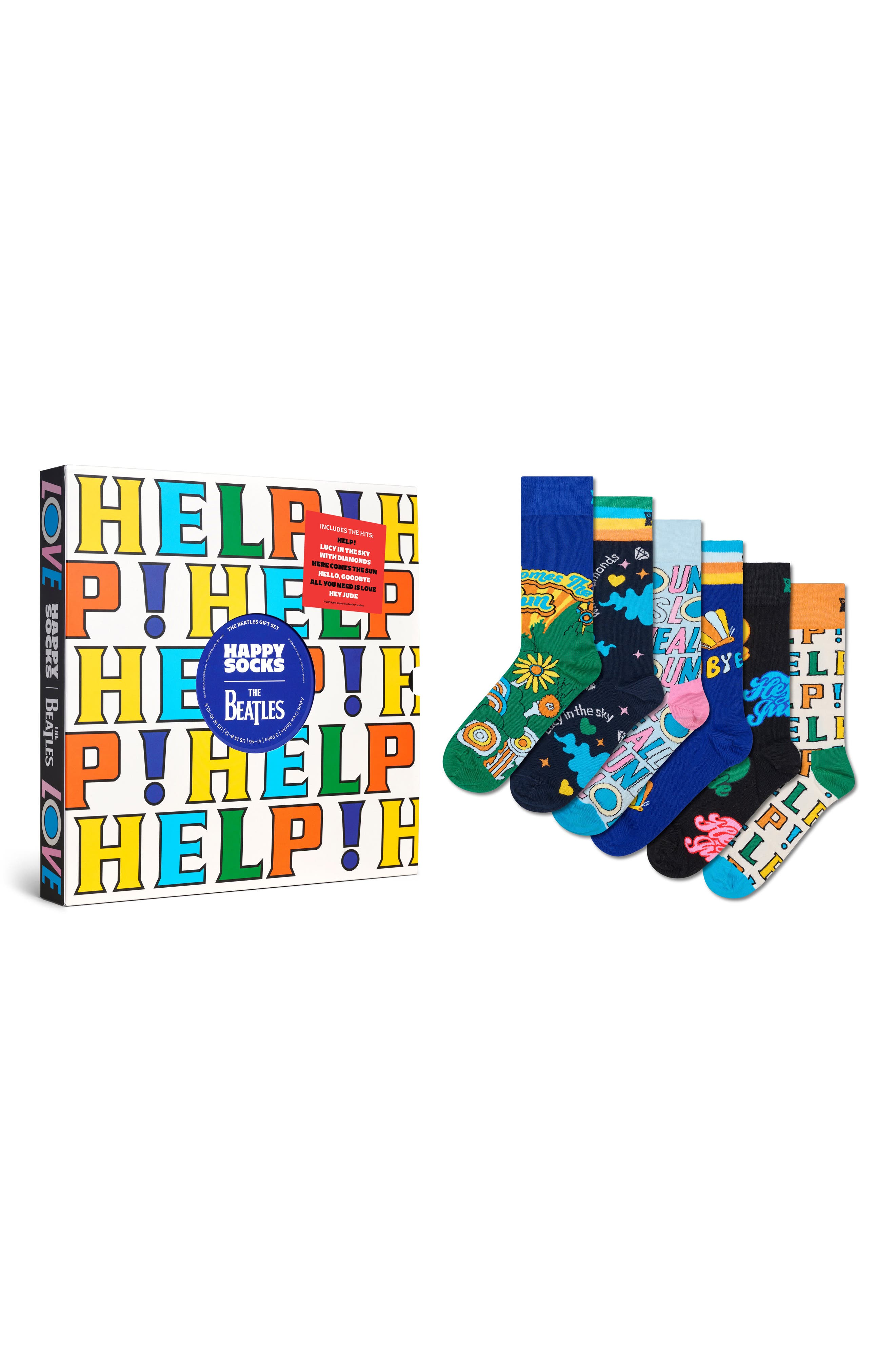 Happy Socks Assorted 6-Pack The Beatles Socks Gift Box | Nordstrom