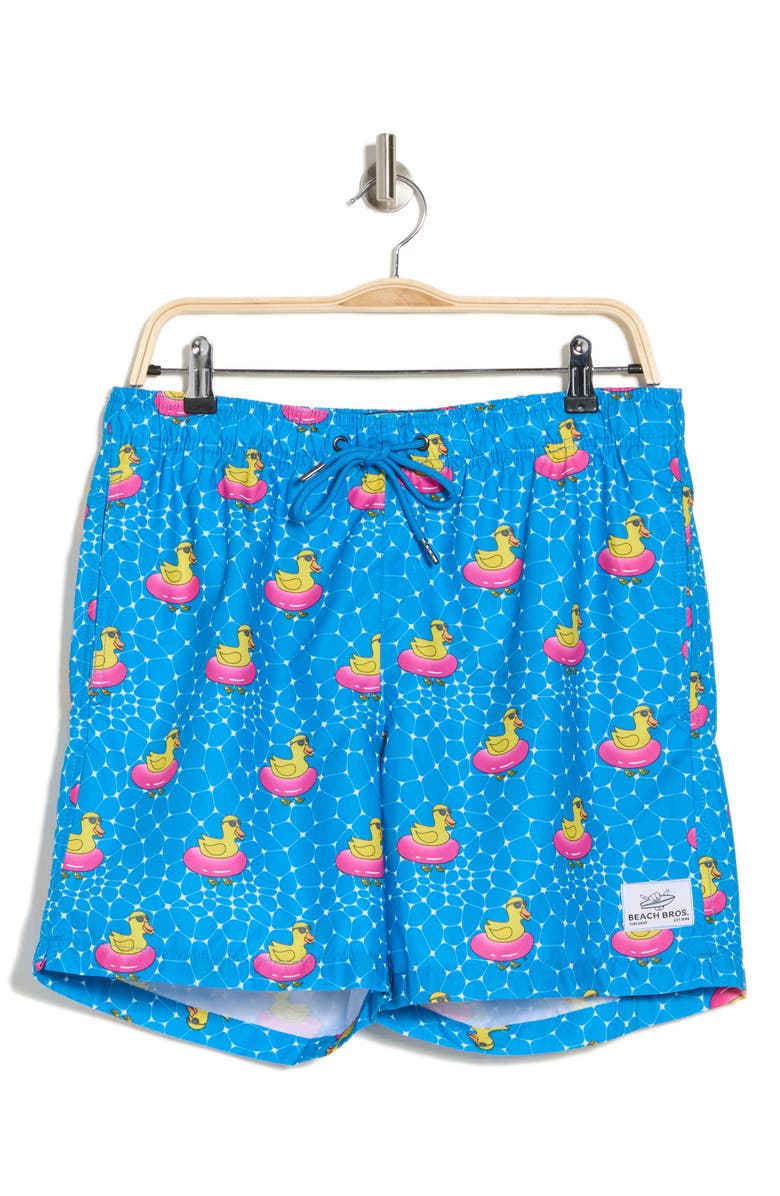 BEACH BROS Floating Duck Stretch Swim Shorts | Nordstromrack