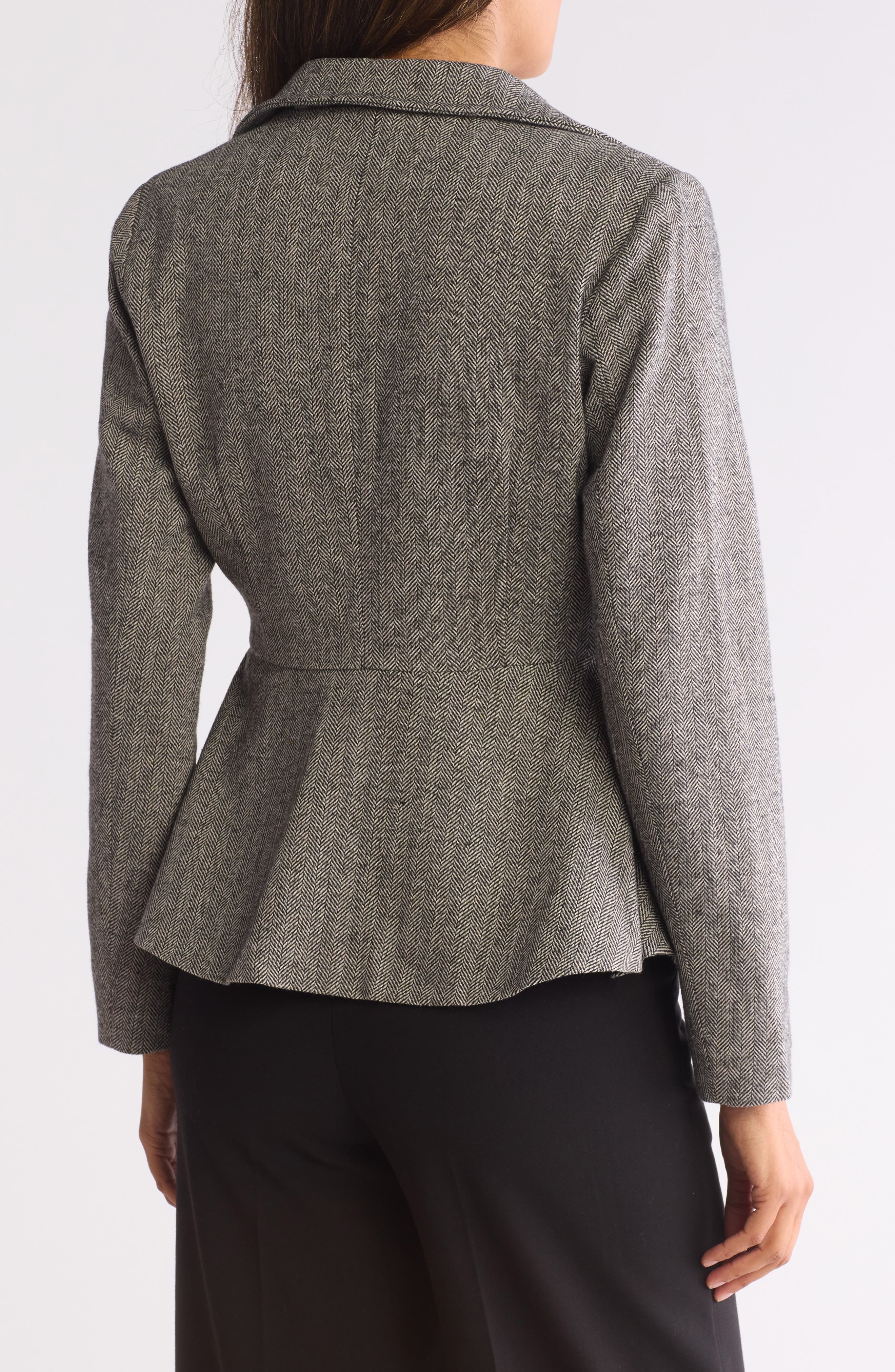 PATRIZIA LUCA Herringbone Peplum Jacket | Nordstromrack