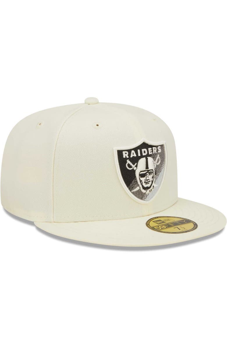 New Era Men's New Era Cream Las Vegas Raiders Chrome Color Dim 59FIFTY ...