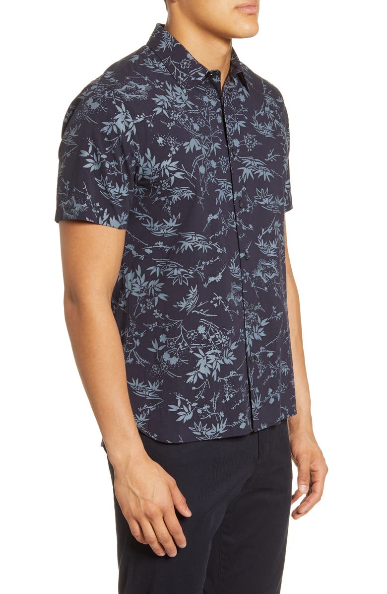 Vince Batik Slim Fit Floral Short Sleeve Button-Up Shirt | Nordstromrack
