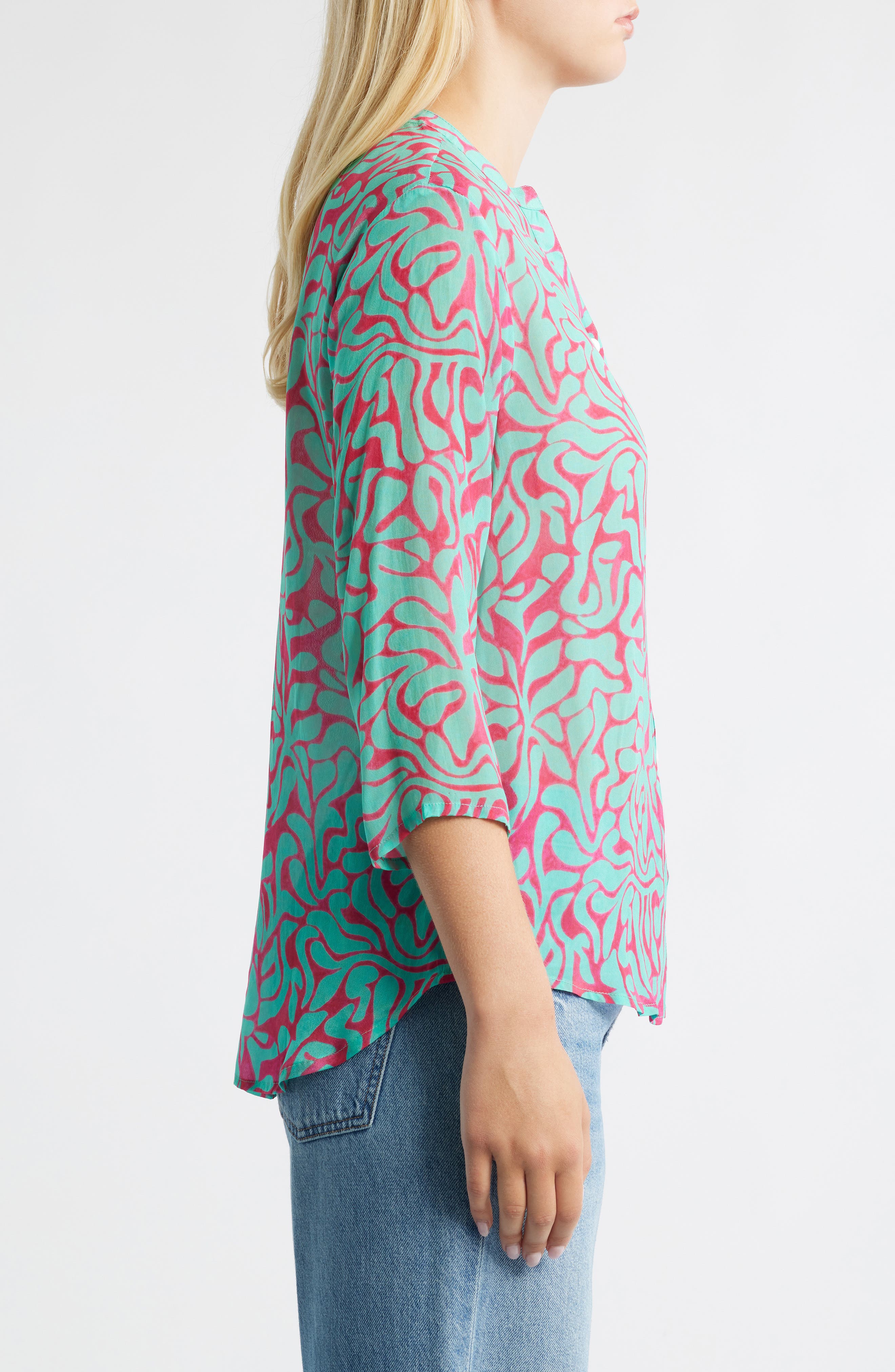 Semisheer Button-Up Shirt (Women) | Nordstrom