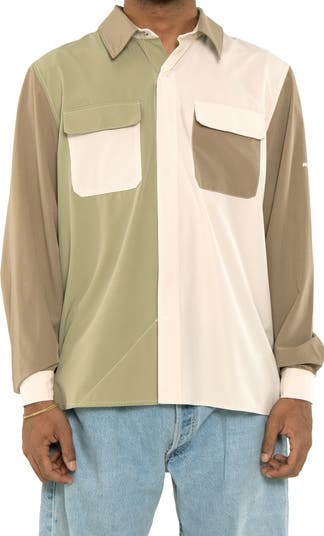 Round Two Colorblock Ripstop Tech Button-Up Shirt | Nordstromrack