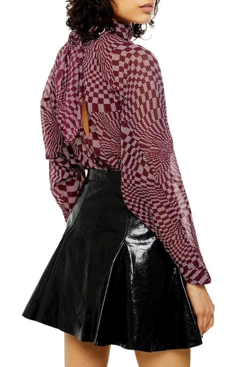 Topshop Checkboard Cowl Neck Blouse | Nordstrom