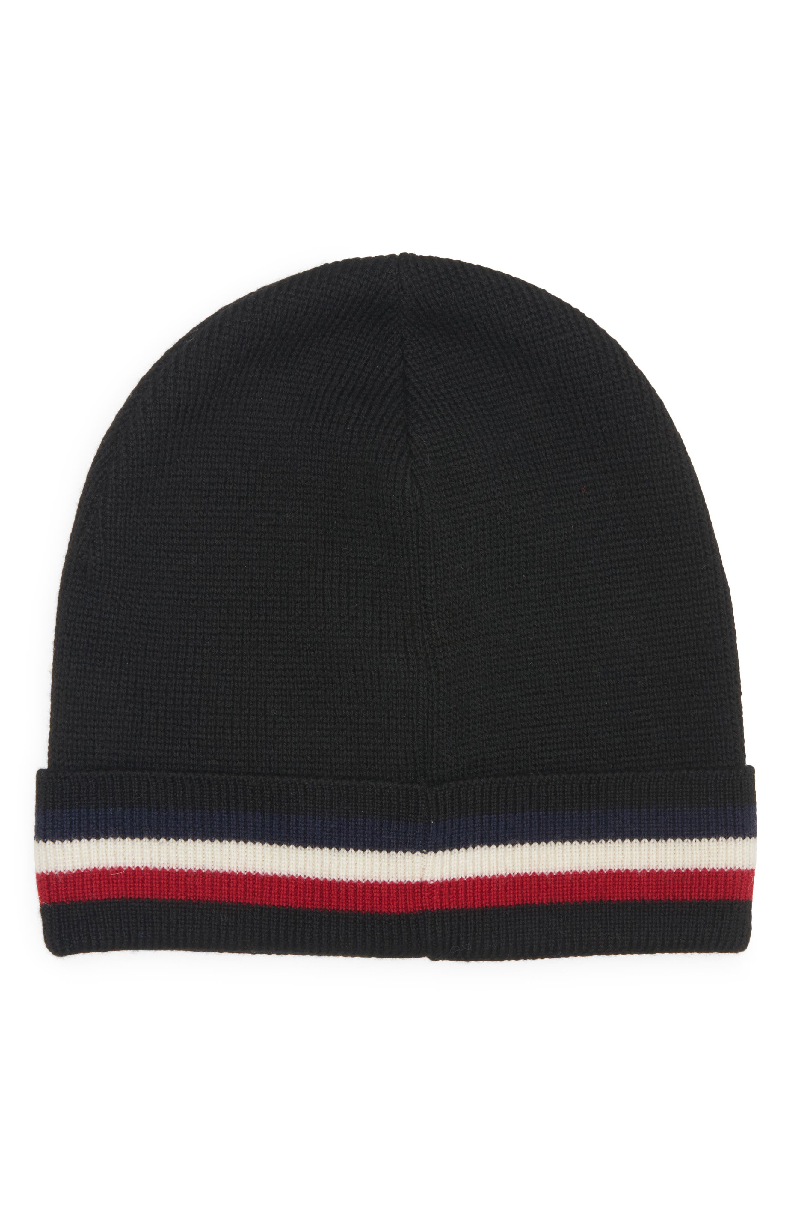 Moncler Tricolor Stripe Ribbed Wool Beanie | Nordstrom