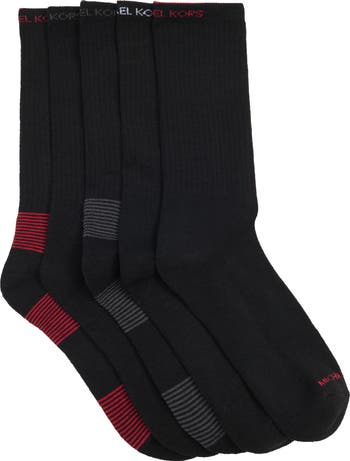 Michael Kors MK Logo Athletic Terry Half Crew Socks - Pack of 5 ...