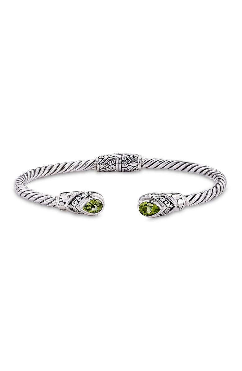 SAMUEL B. Sterling Silver Peridot Twisted Cable Bangle Bracelet ...