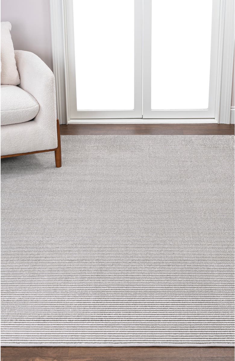 JONATHAN Y Cole Modern Minimalist Pinstripe High-Low Area Rug | Nordstrom
