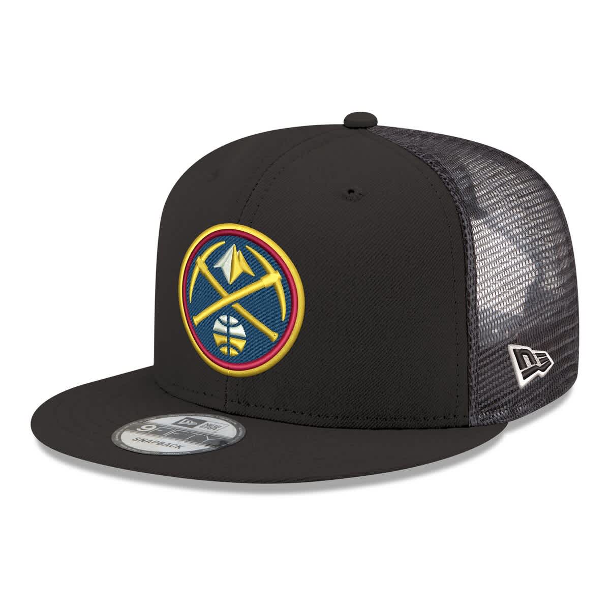 Men's New Era Black Denver Nuggets Core Logo Meshback 9FIFTY Snapback ...