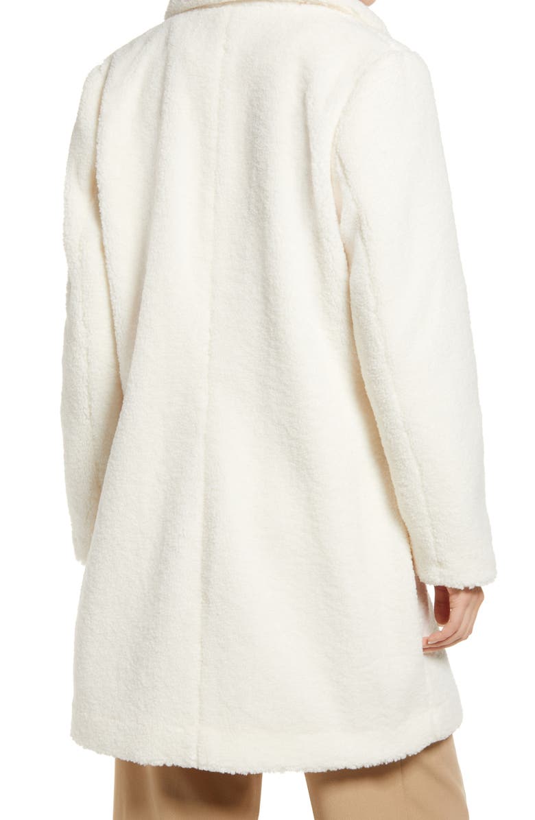 French Connection Notch Collar Faux Fur Teddy Coat | Nordstromrack
