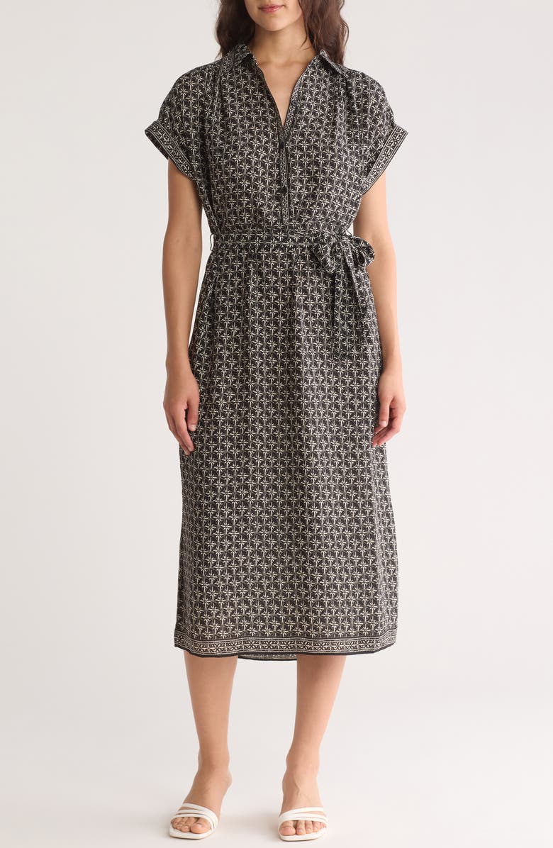 MAX STUDIO Floral Short Sleeve Shirtdress | Nordstromrack