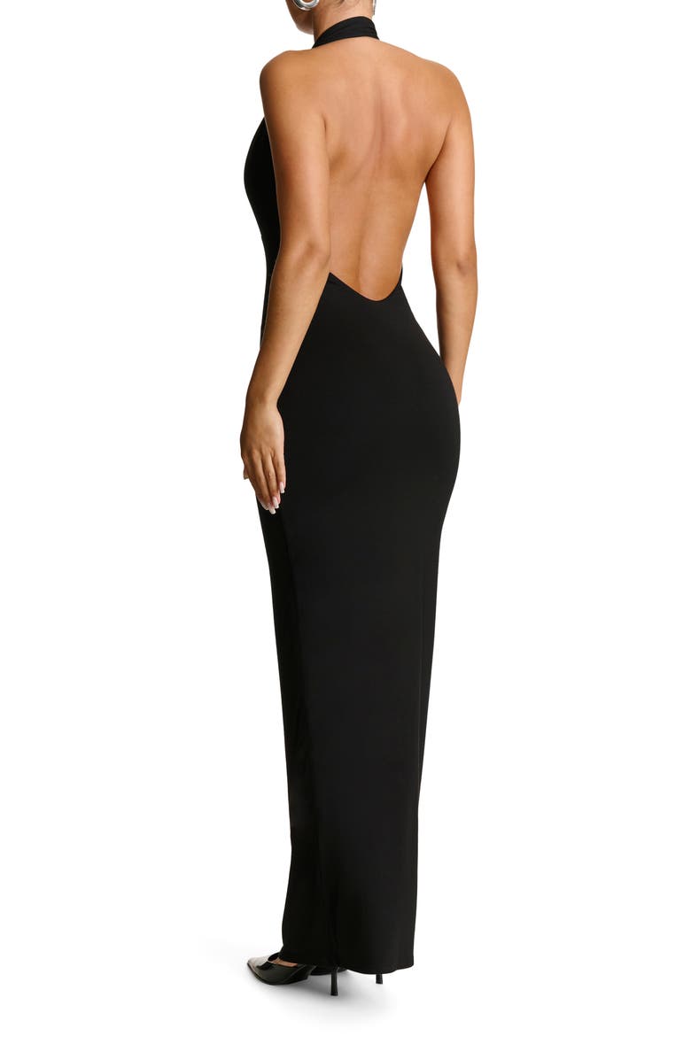 Naked Wardrobe Butter Plunge Halter Maxi Dress | Nordstromrack