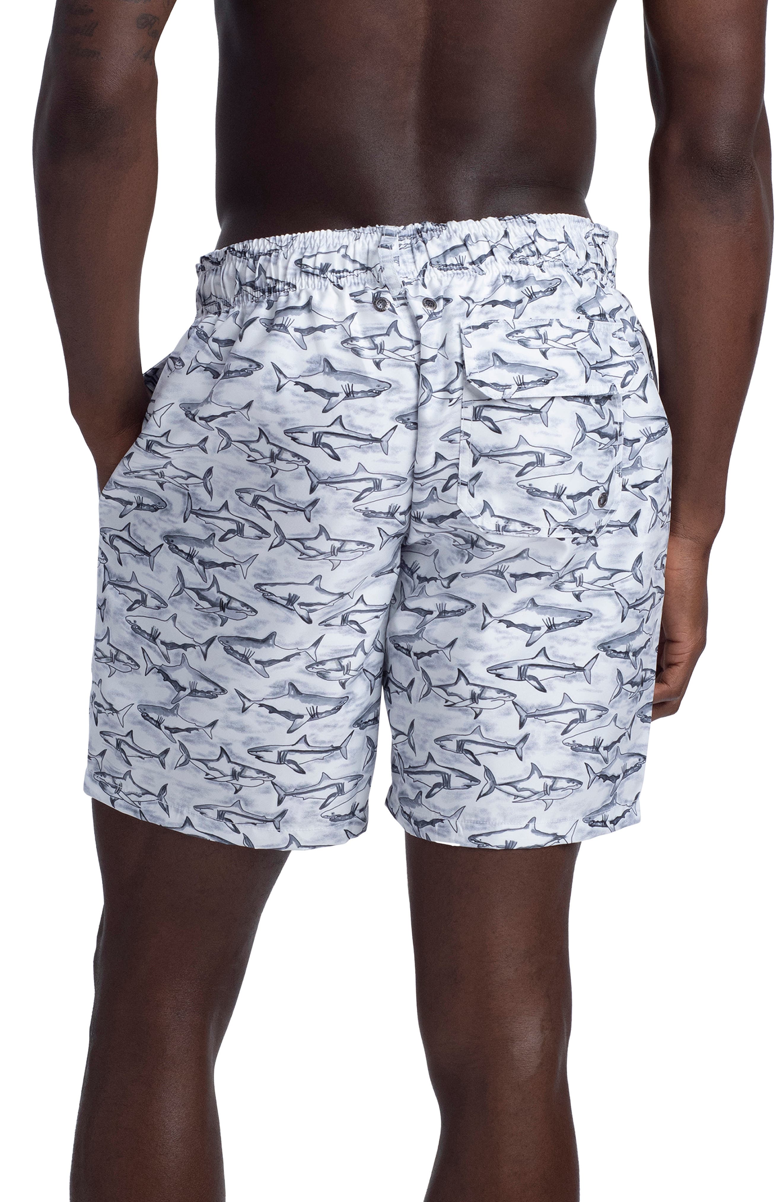 Bugatchi Shark Print Swim Trunks | Nordstromrack