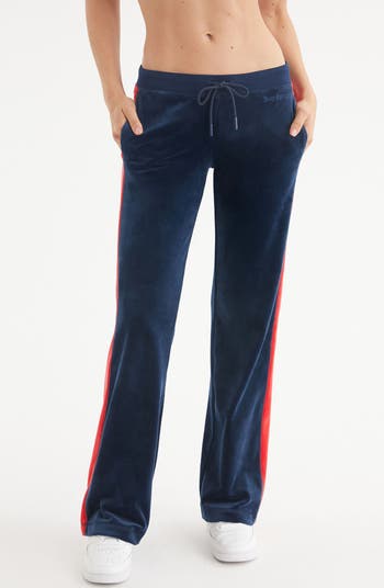 Juicy Couture Colorblock Wide Leg Velour Track Pants | Nordstromrack