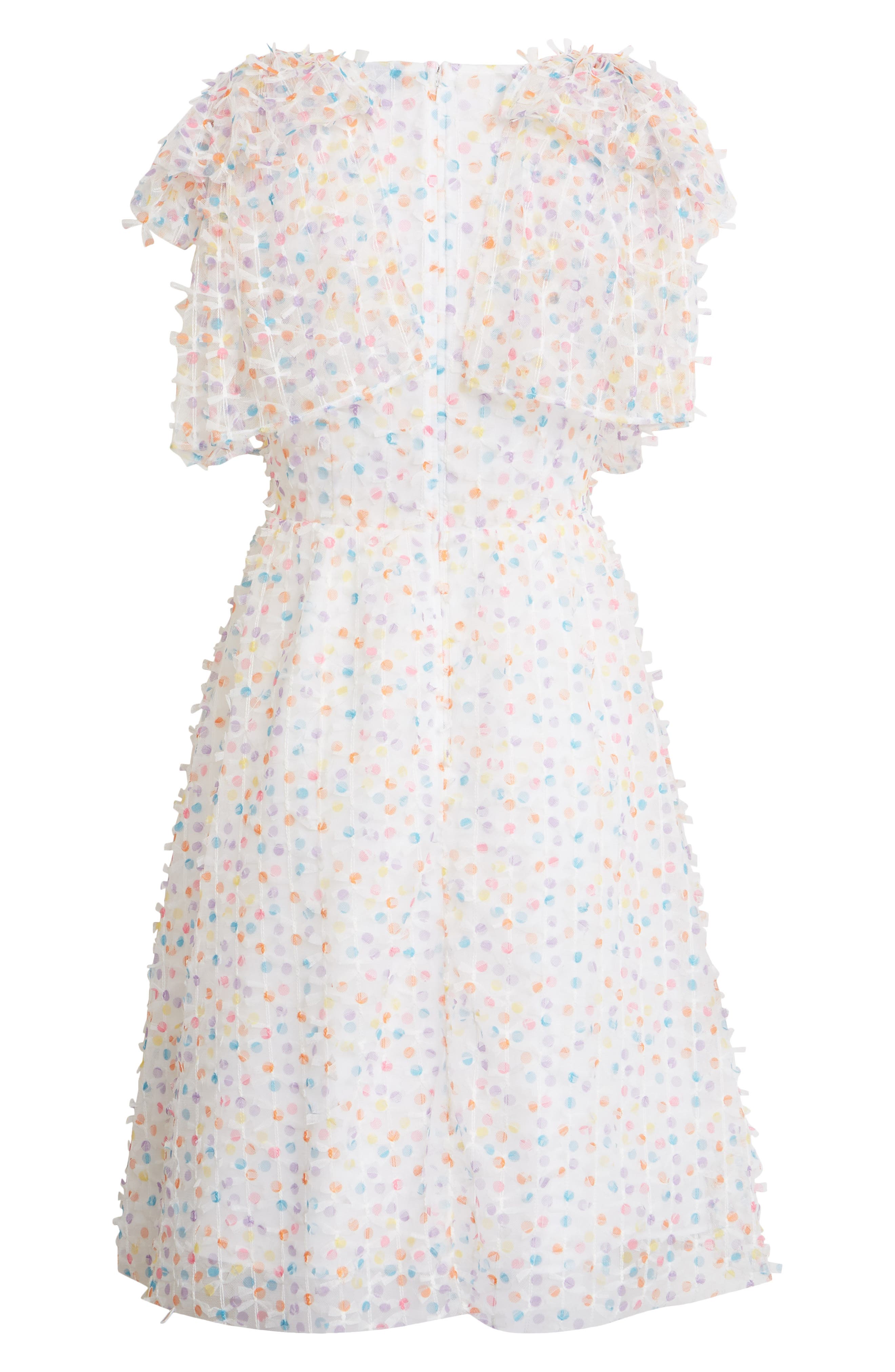 Halogen® x Atlantic-Pacific Bow Shoulder Textured Dot Dress | Nordstromrack