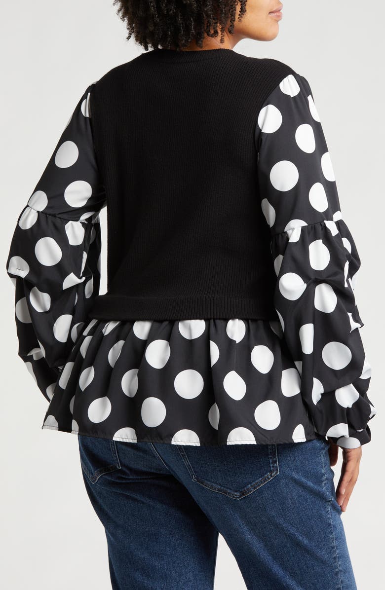 BY DESIGN Alessia Mixed Media Layered Sweater | Nordstromrack