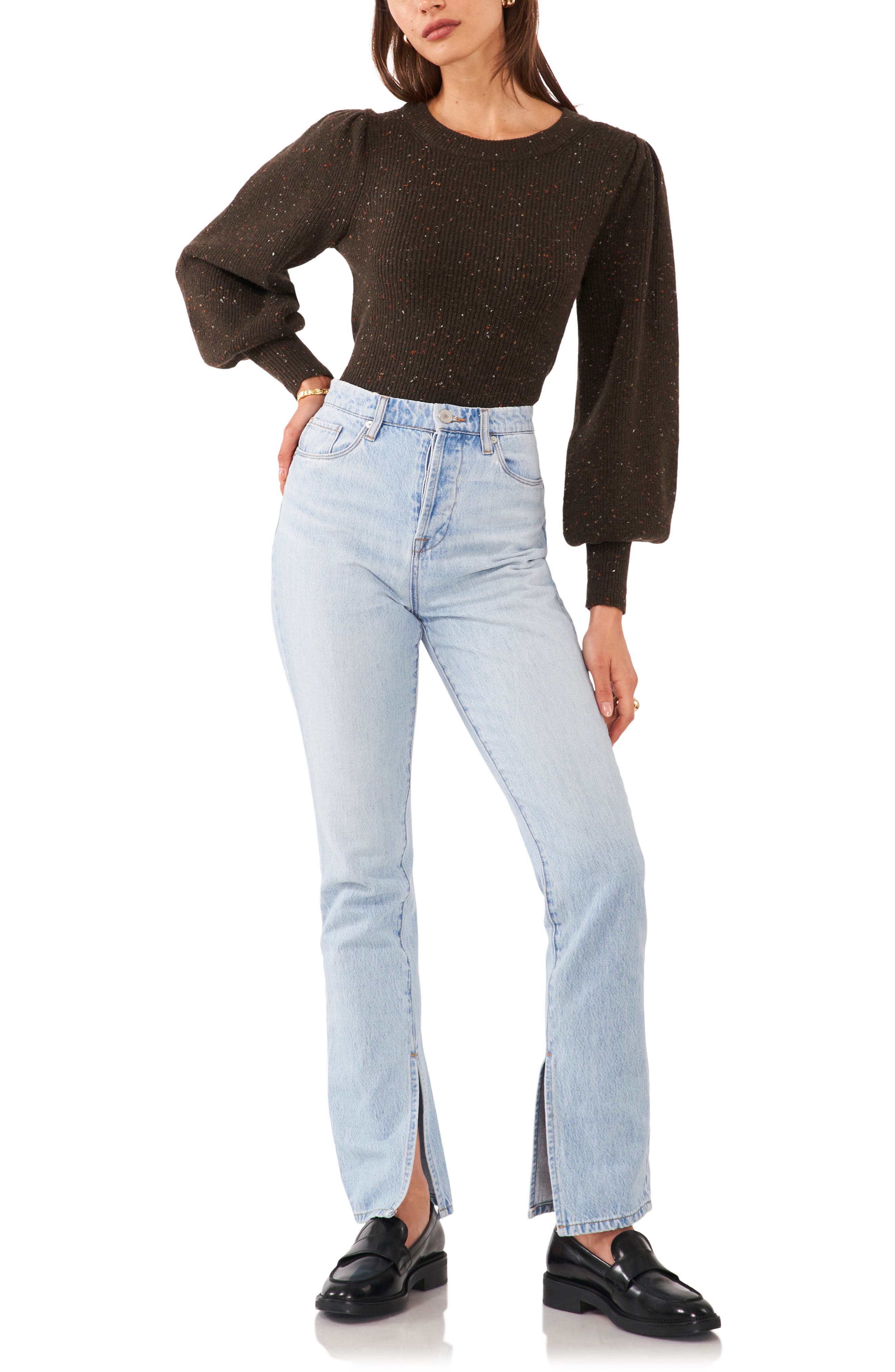 1.STATE Speckled Crewneck Sweater | Nordstromrack