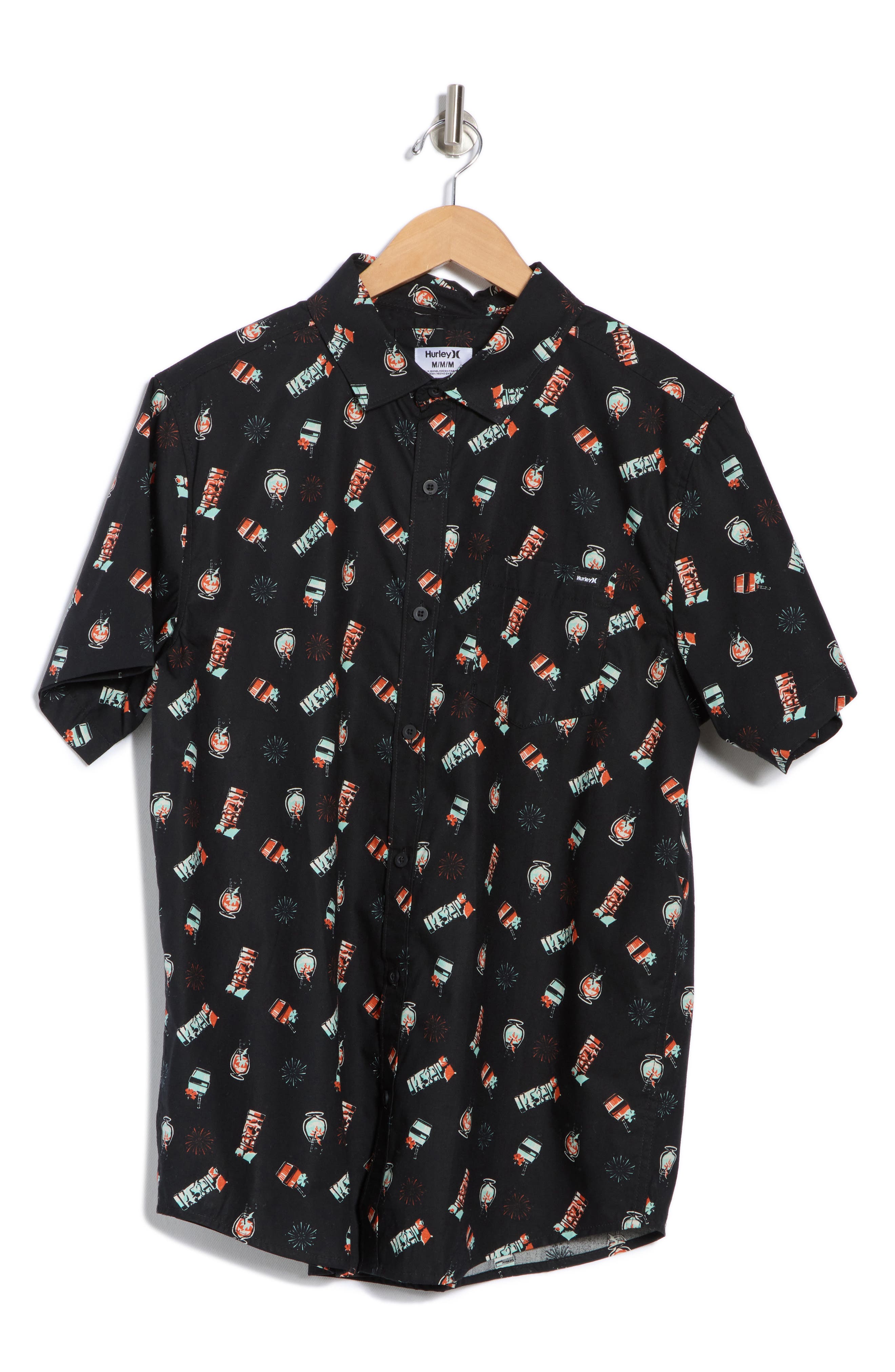 Hurley Freaky Tiki Short Sleeve Cotton Button-Up Shirt | Nordstromrack