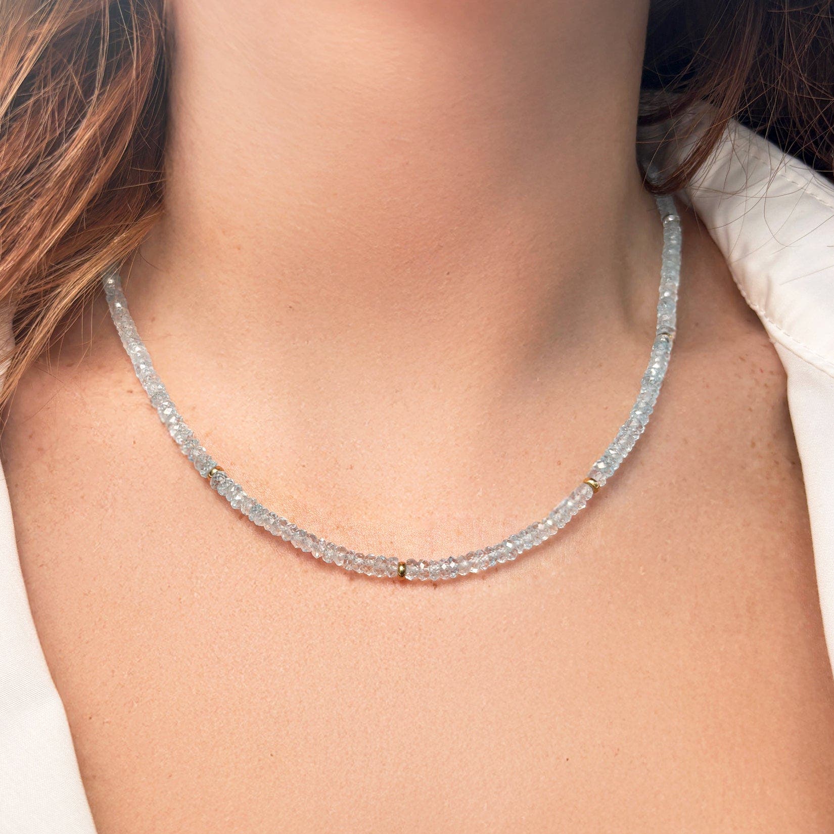 The Lovery Fine Jewelry Blue Topaz Bead Necklace | Nordstrom