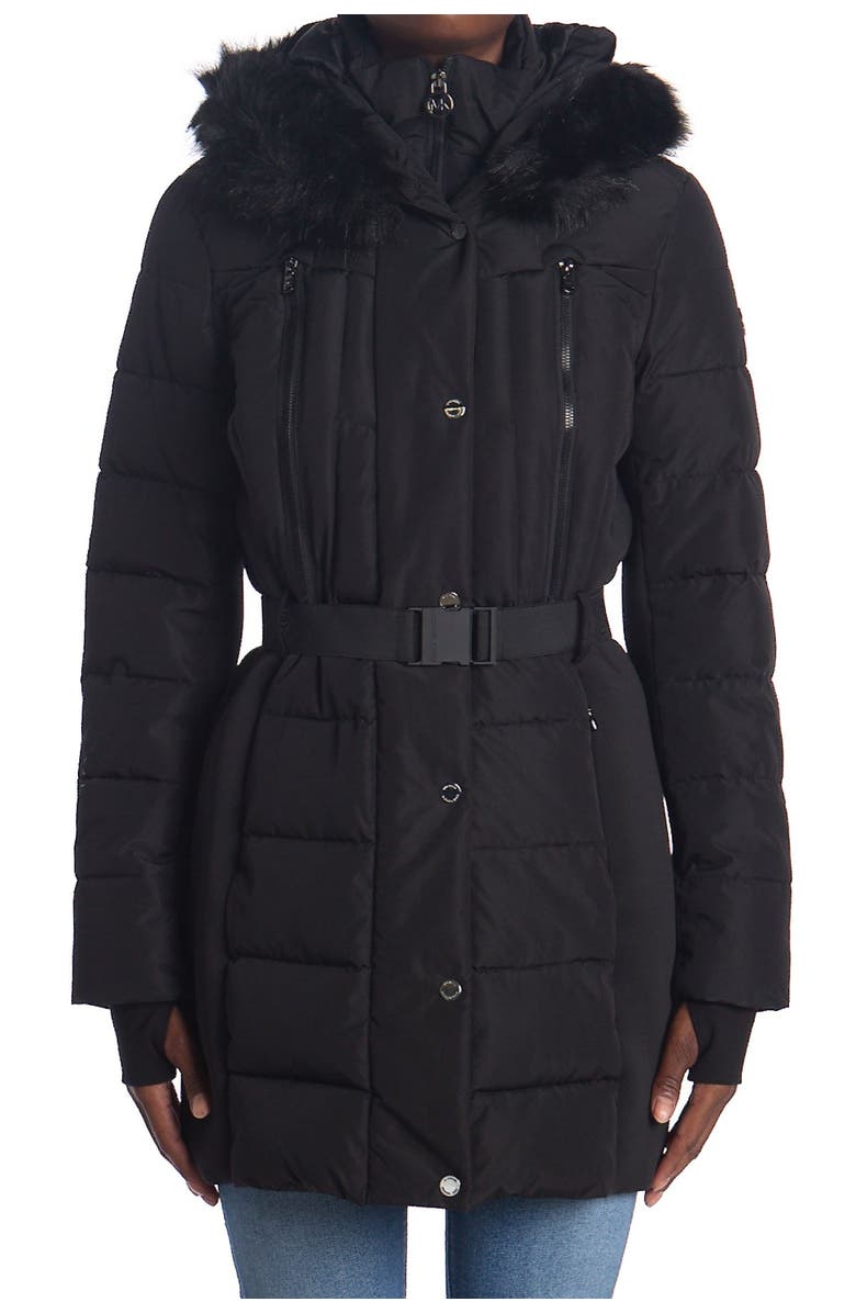 Michael Kors Belted Faux Fur Hooded Jacket | Nordstromrack
