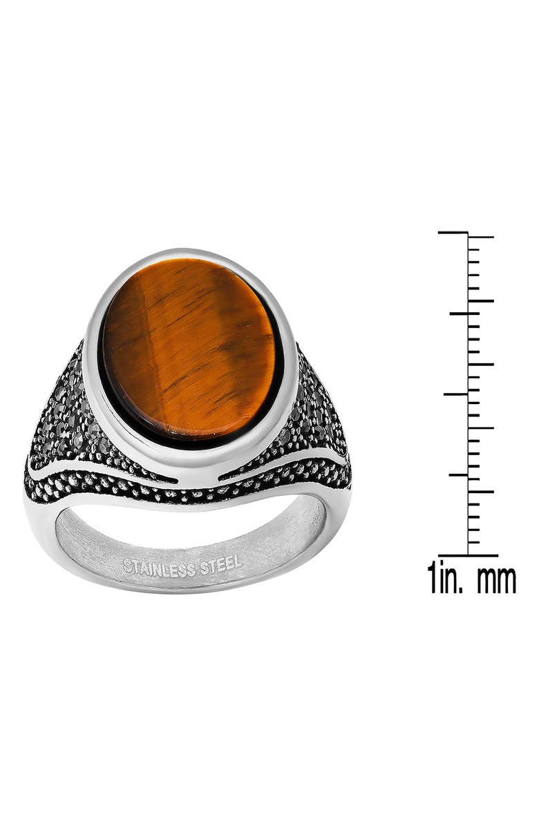 HMY JEWELRY Men's Stainless Steel Oval Tiger's Eye Ring | Nordstromrack