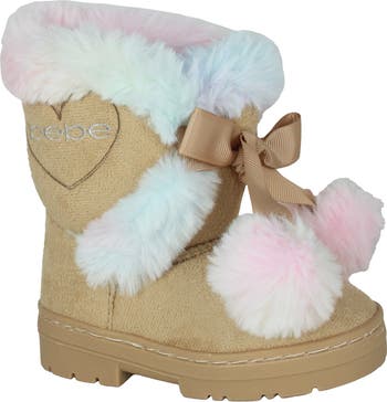 bebe Kids' Faux Fur Trim & Lined Winter Boot | Nordstromrack