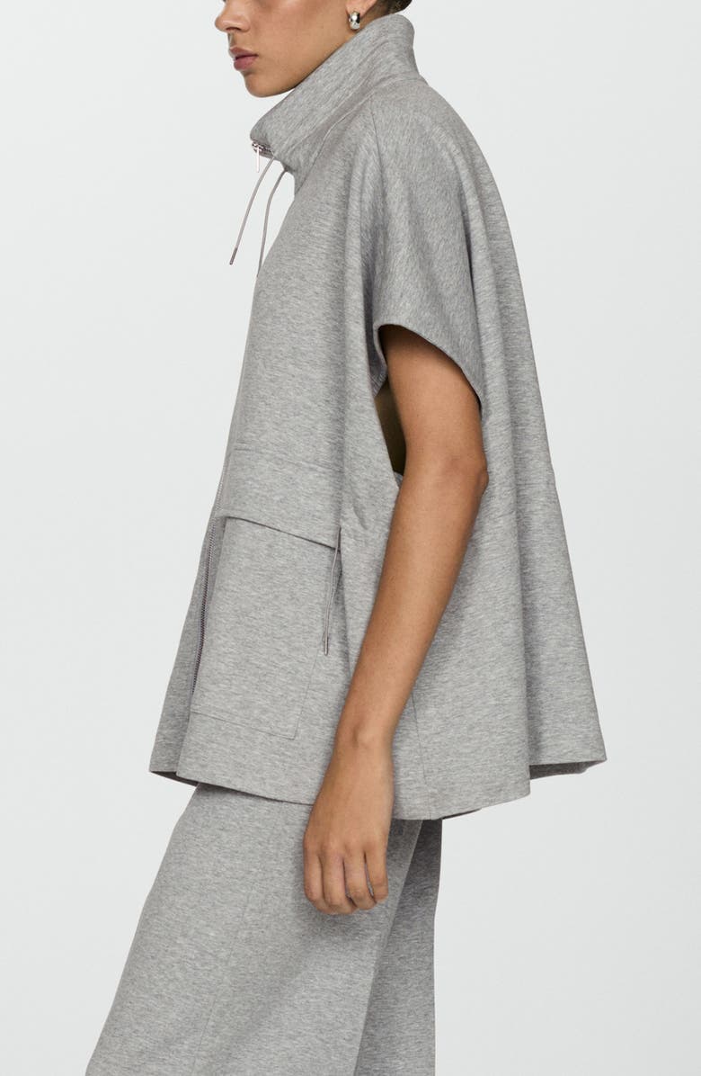 MANGO Cotton Blend Fleece Poncho Jacket | Nordstrom