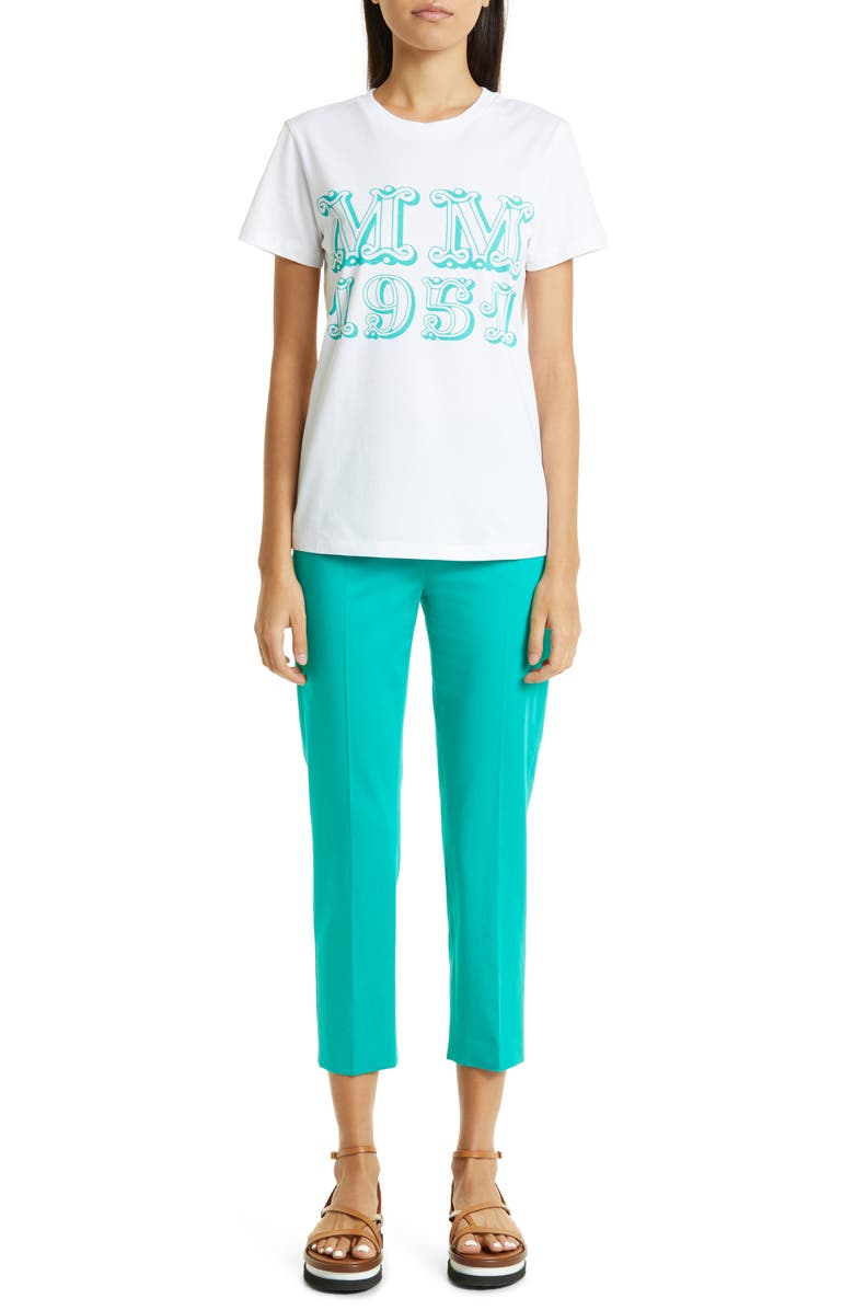 Max Mara Lince Narrow Stretch Cotton Ankle Trousers | Nordstromrack
