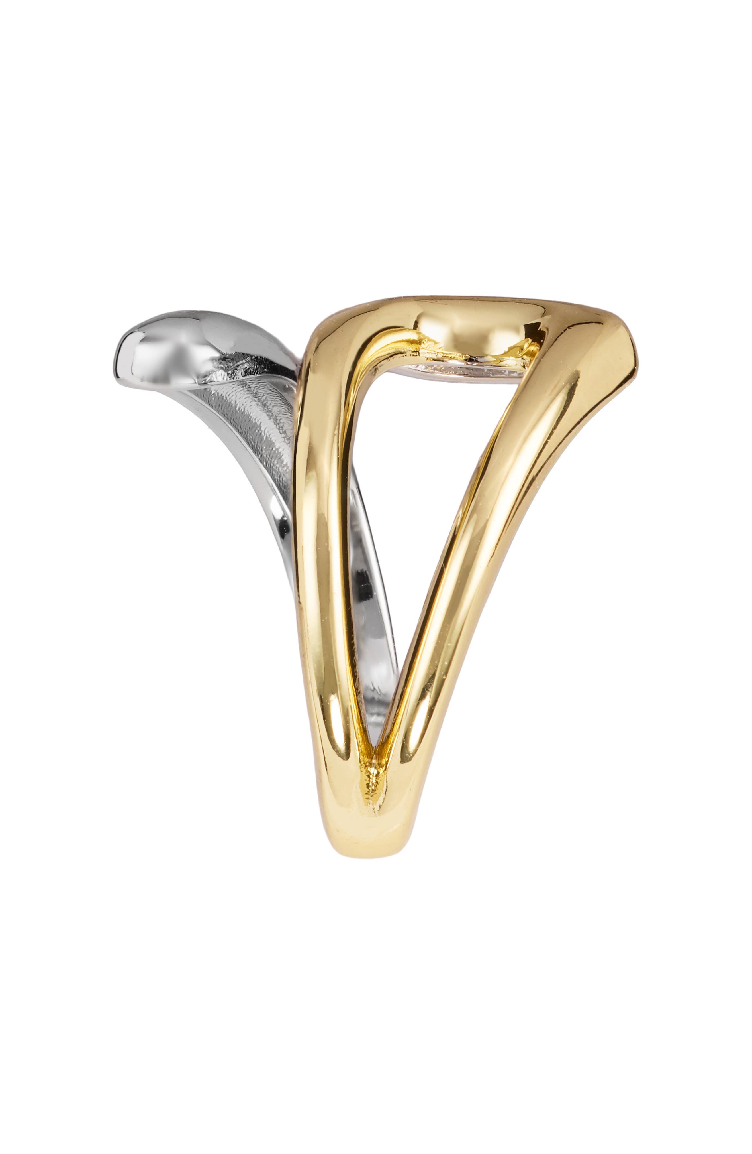 ATHRA LUXE Modern Muse Two-Tone Bypass Open Ring | Nordstrom