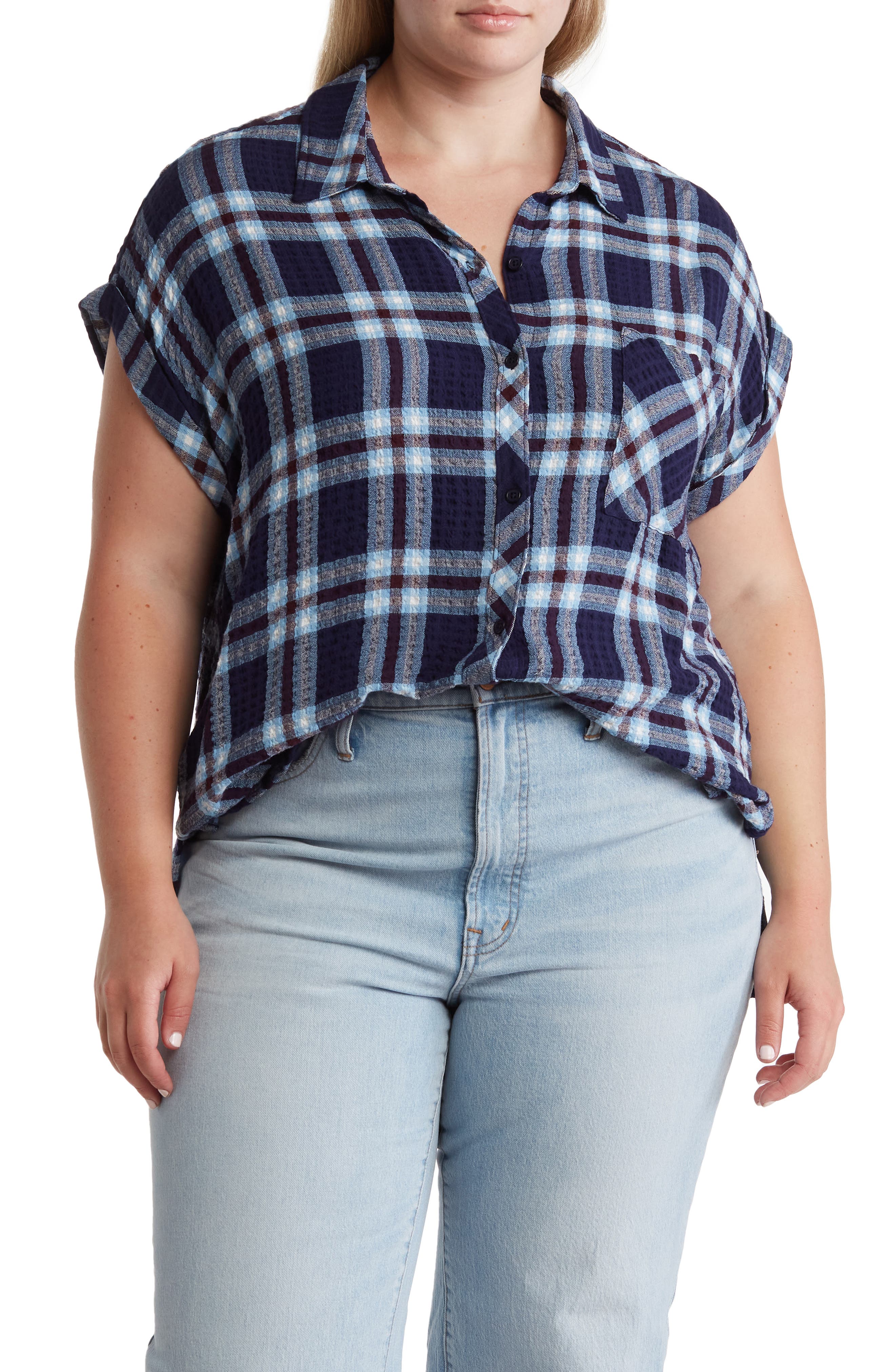 COMO VINTAGE Plaid Short Sleeve Button-Up Shirt | Nordstromrack