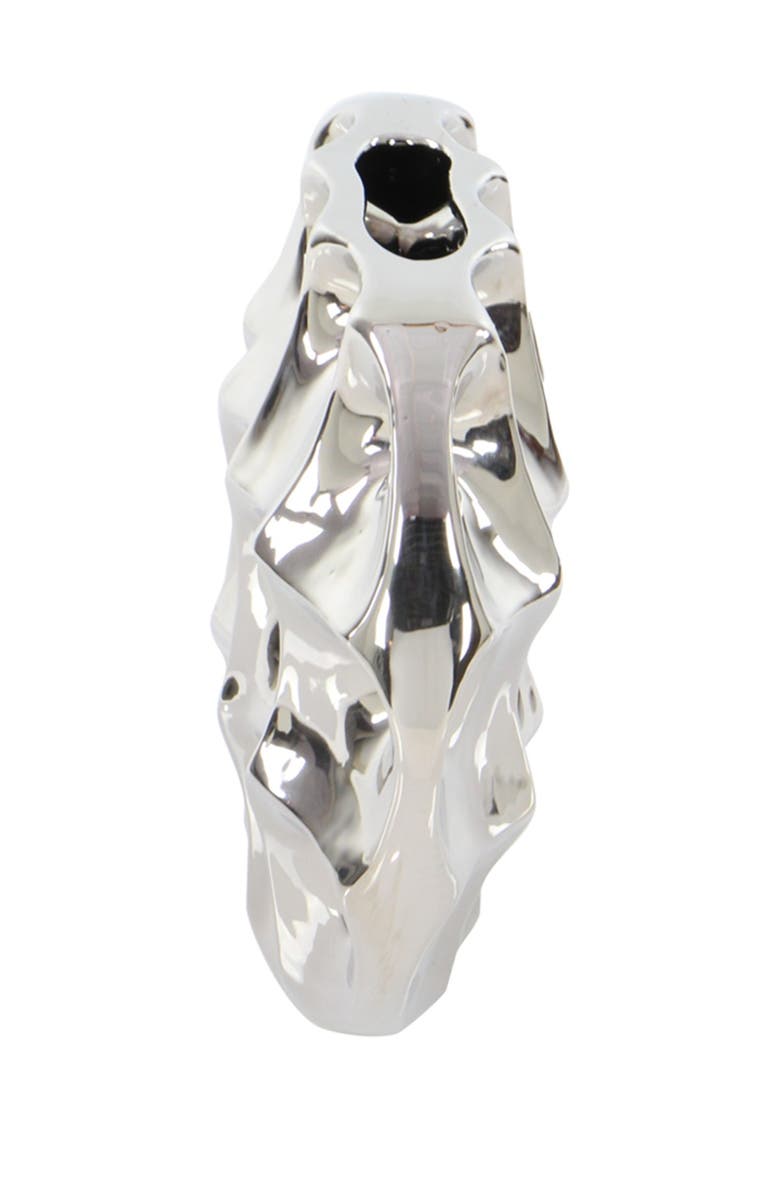 VIVIAN LUNE HOME Silver Ceramic Vase with Cut Out Designs | Nordstromrack