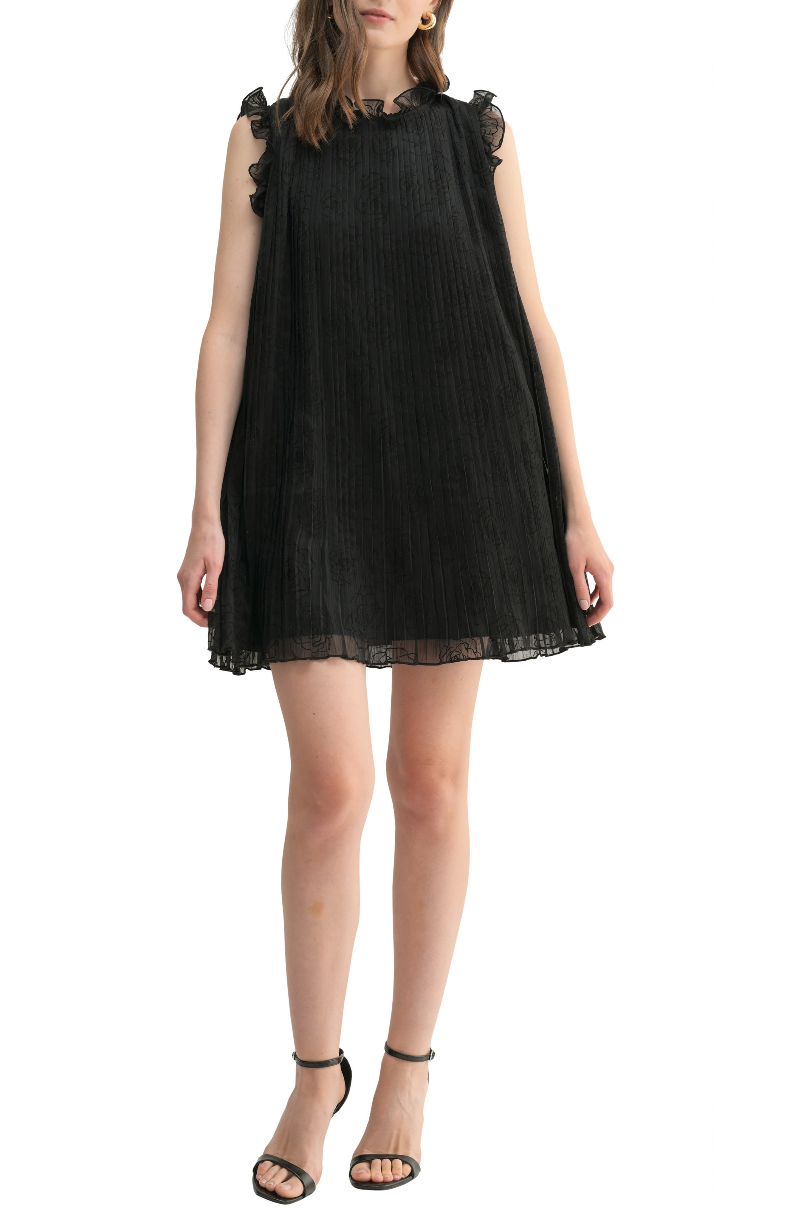 Lush Floral Imprint Textured Chiffon Dress | Nordstromrack