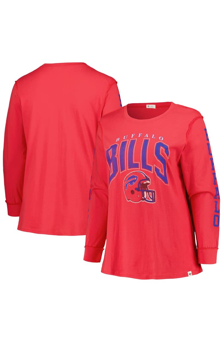 '47 Women's '47 Red Buffalo Bills Plus Size Honey Cat SOA Long Sleeve T ...