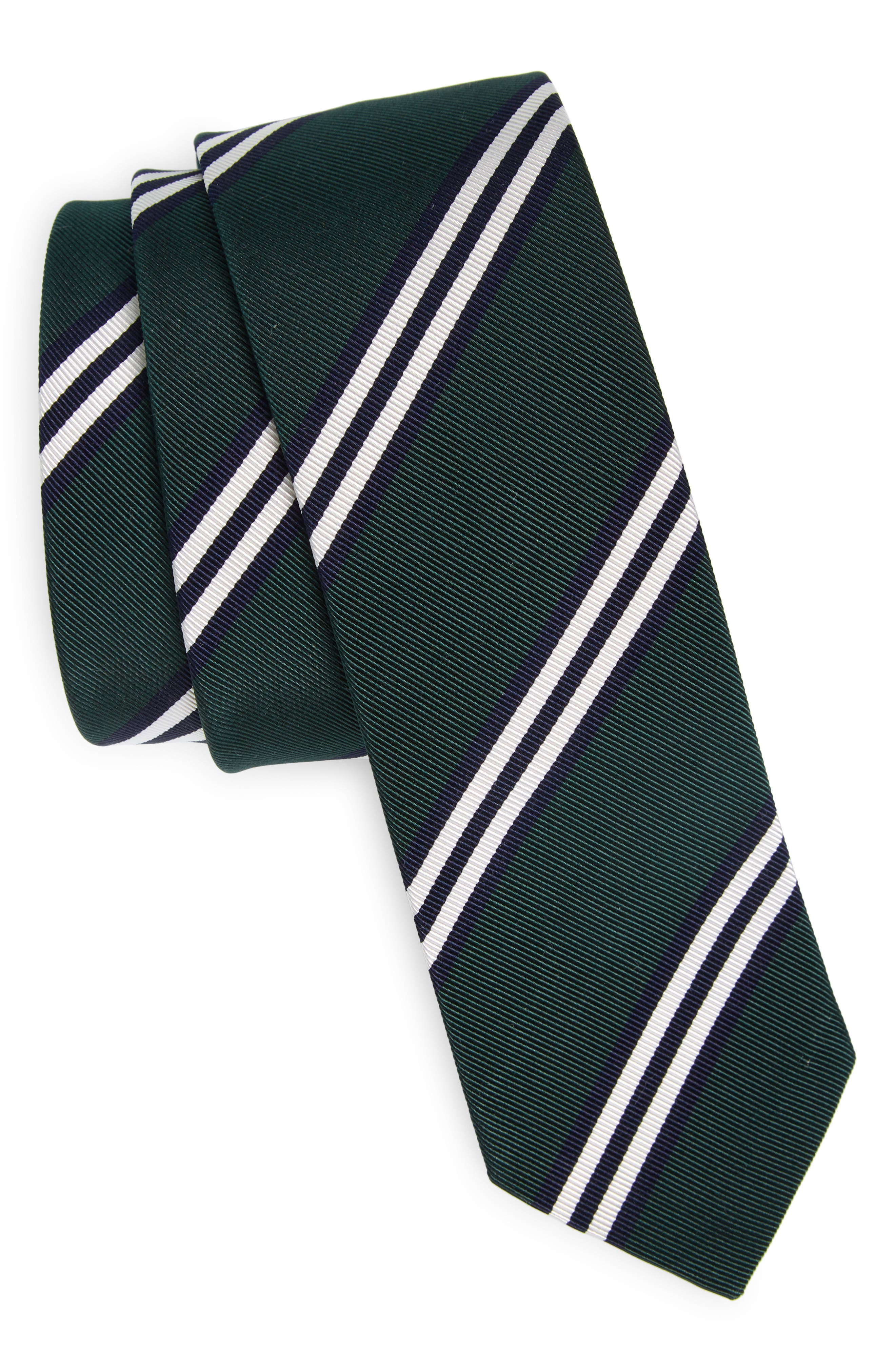 Thom Browne Classic Dual Stripe Silk & Cotton Tie | Nordstromrack