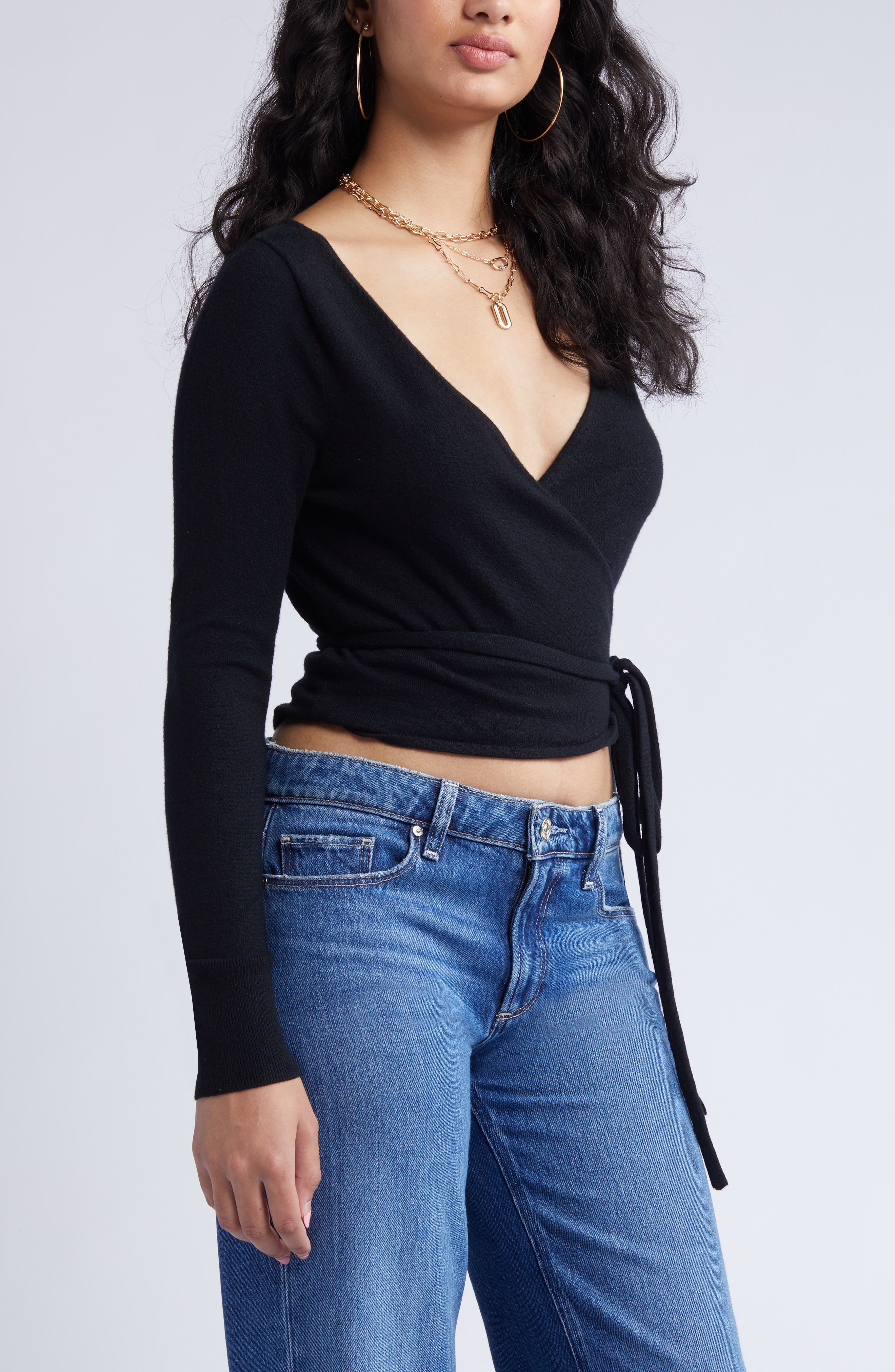 Open Edit Wrap Sweater | Nordstrom