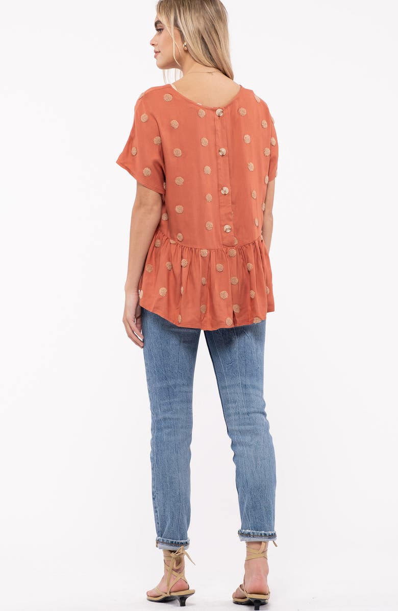 Blu Pepper Dot Print Pepum Top | Nordstromrack