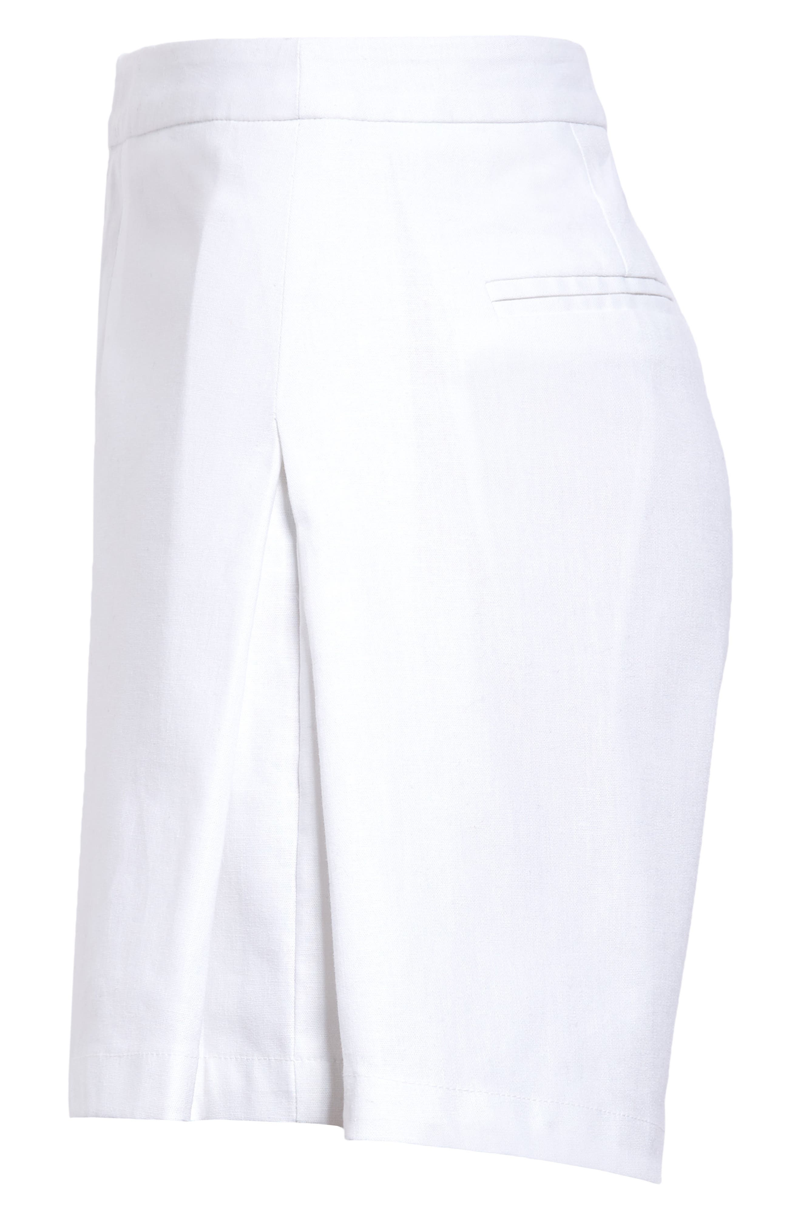 Leith Side Pleat Tailored Linen Blend Shorts | Nordstrom