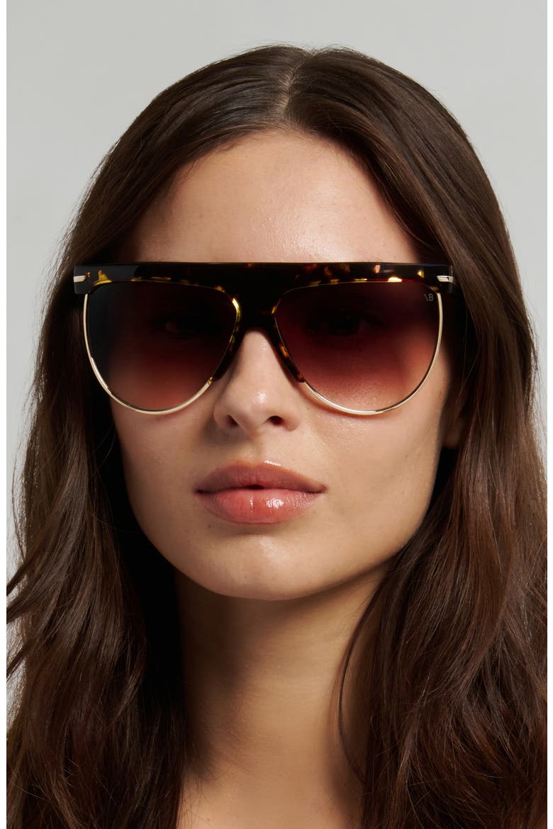 65mm Oversize Gradient Pilot Sunglasses (Women) | Nordstrom