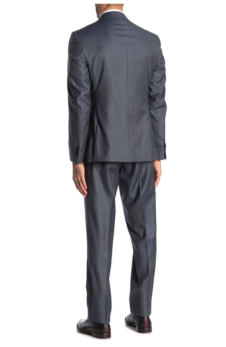 JB Britches Logan Mid Blue Sharkskin Two Button Notch Lapel Wool ...