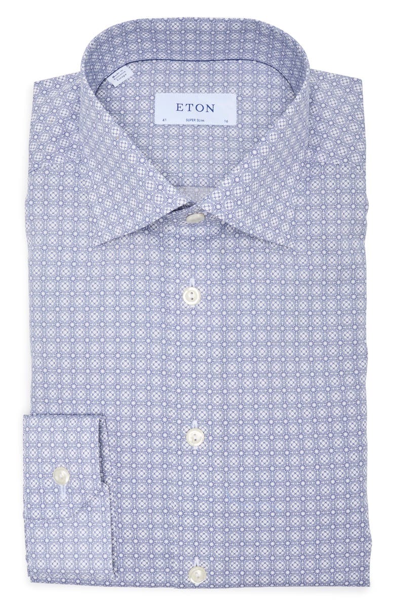 Eton Super Slim Medallion Print Cotton Dress Shirt | Nordstromrack