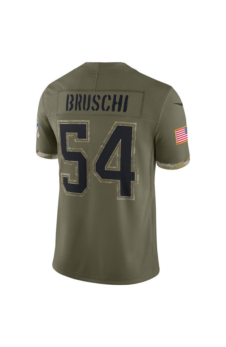 Nike Men's Nike Tedy Bruschi Olive New England Patriots 2022 Salute To ...