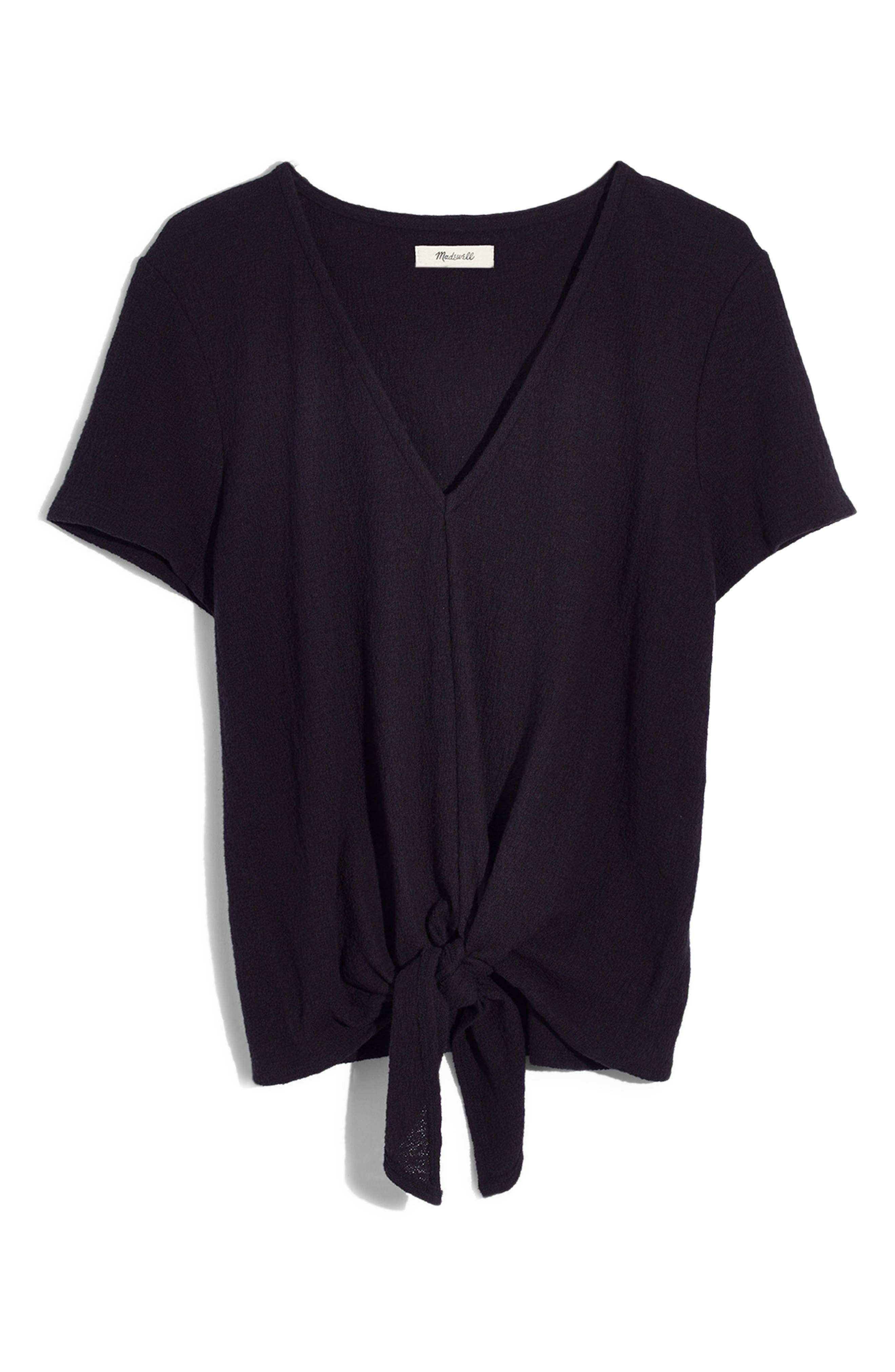 Madewell Texture & Thread V-Neck Modern Tie-Front Top | Nordstromrack