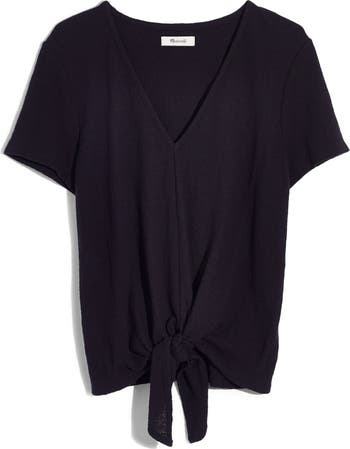 Madewell Texture & Thread V-Neck Modern Tie-Front Top | Nordstromrack