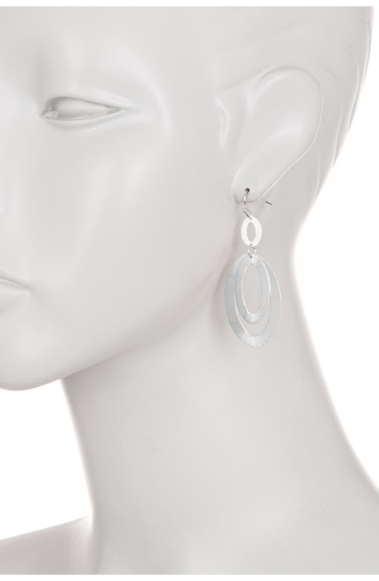 RIVKA FRIEDMAN White Rhodium Clad Layered Textured Oval Link Earrings ...