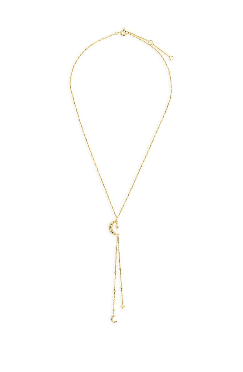 Sterling Forever 14K Yellow Gold Vermeil Pave CZ Moon & Star Y Drop ...