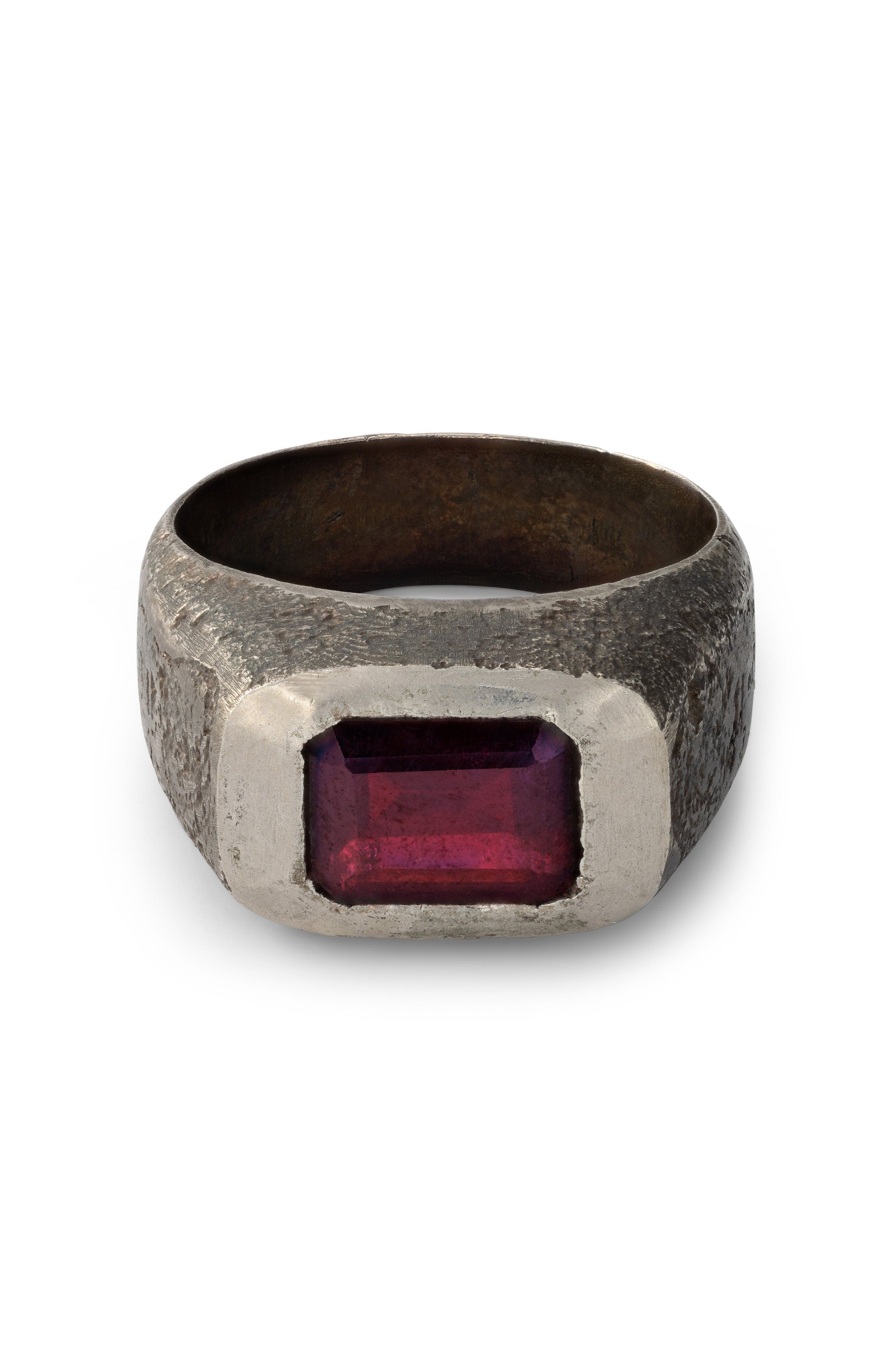 EX-A STUDIO MBF-G02 Sterling Silver ring & Garnet Ring | Nordstrom