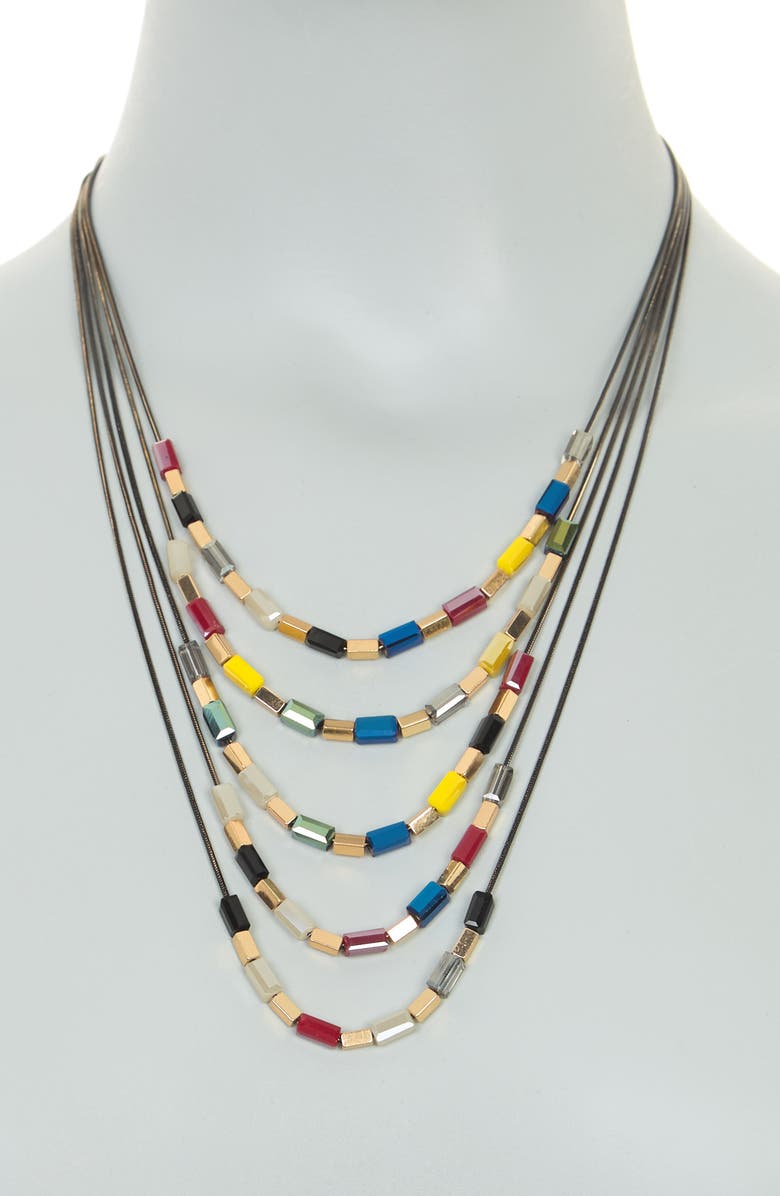 NATASHA Layered Beaded Statement Necklace | Nordstromrack
