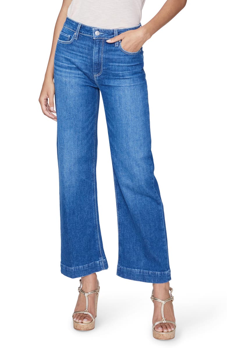 PAIGE Leenah High Waist Ankle Wide Leg Jeans | Nordstromrack