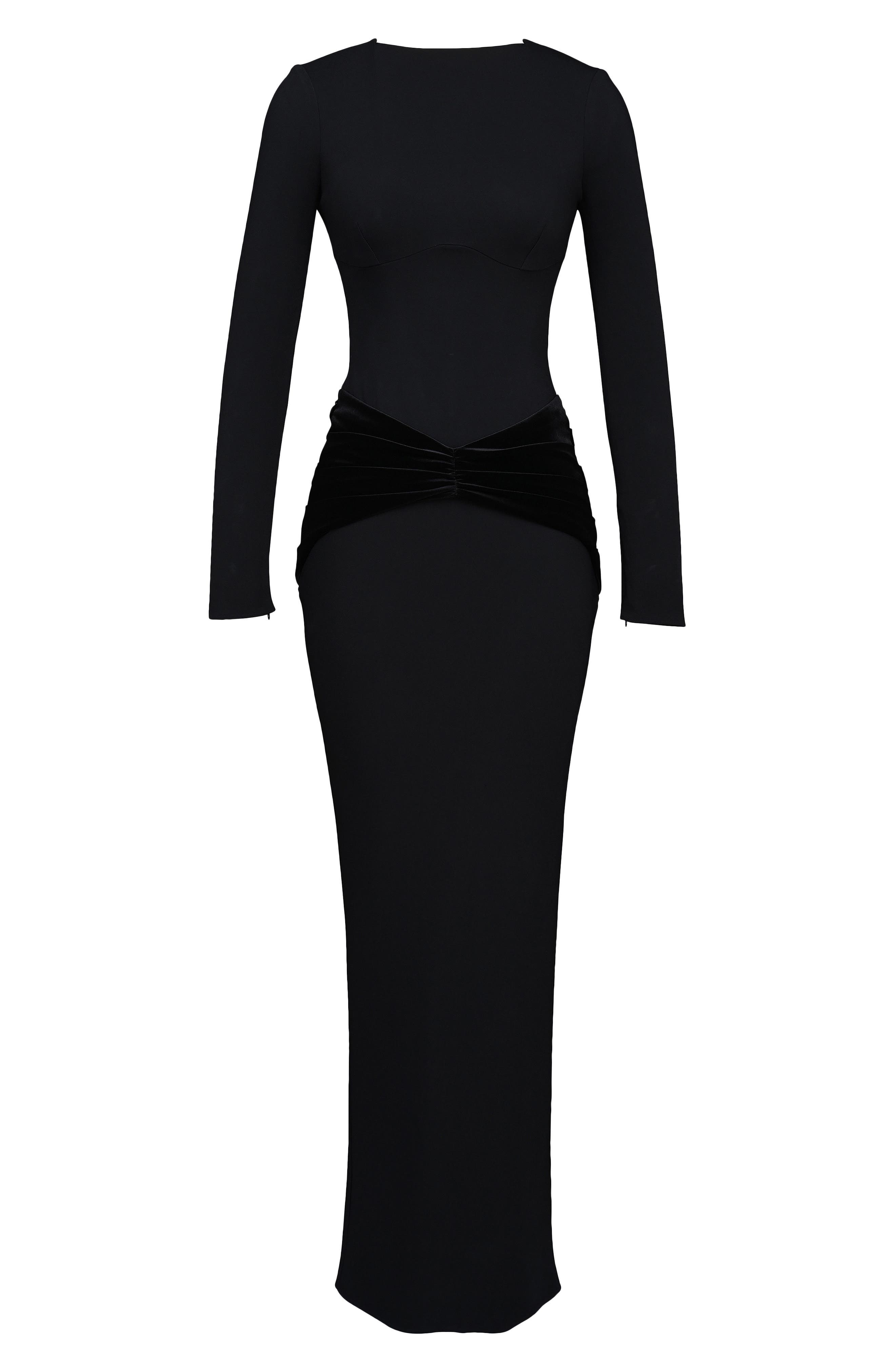 HOUSE OF CB Athena Long Sleeve Stretch Crepe Gown | Nordstrom