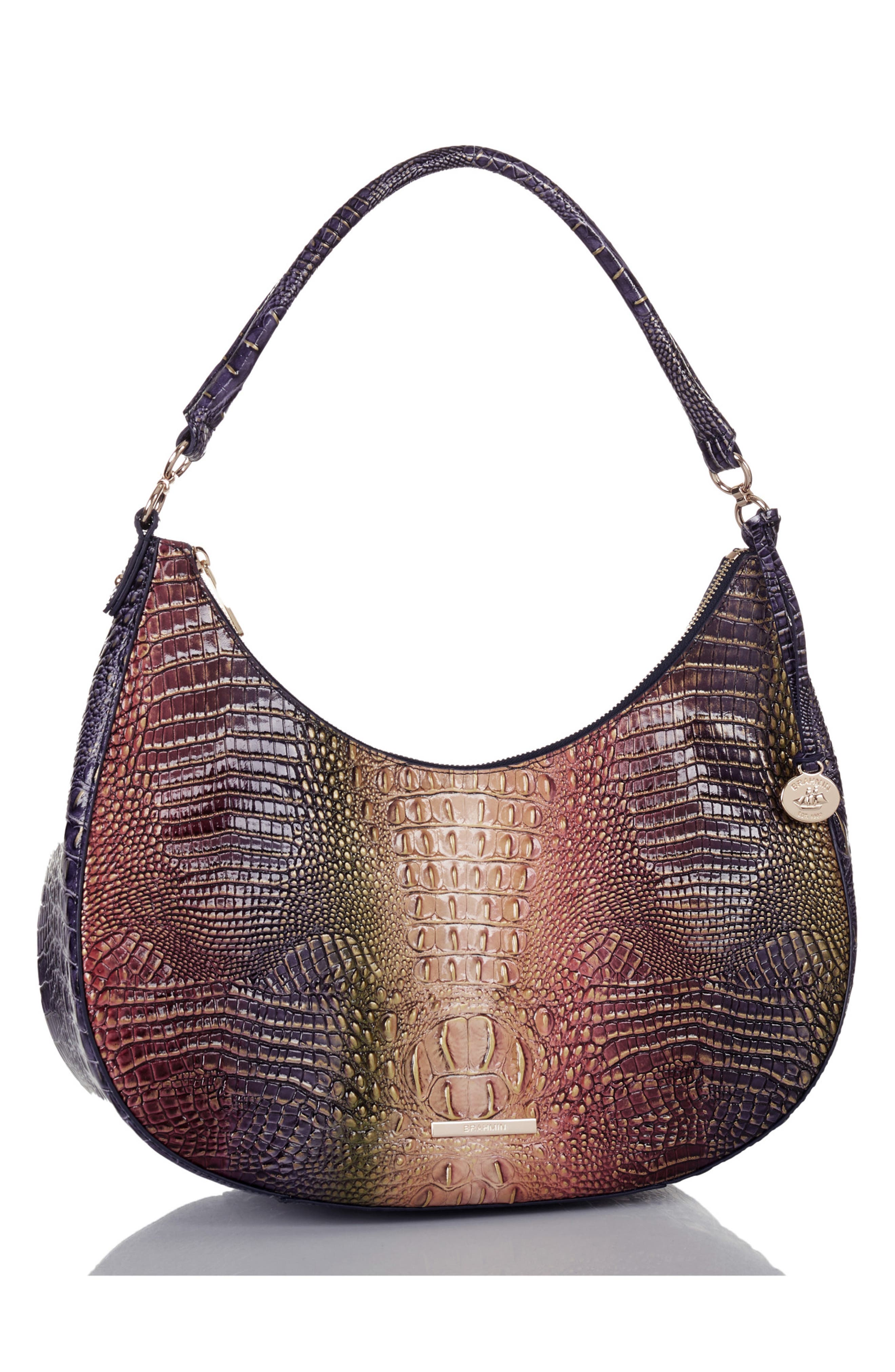 Brahmin Bekka Croc Embossed Leather Shoulder Bag | Nordstrom
